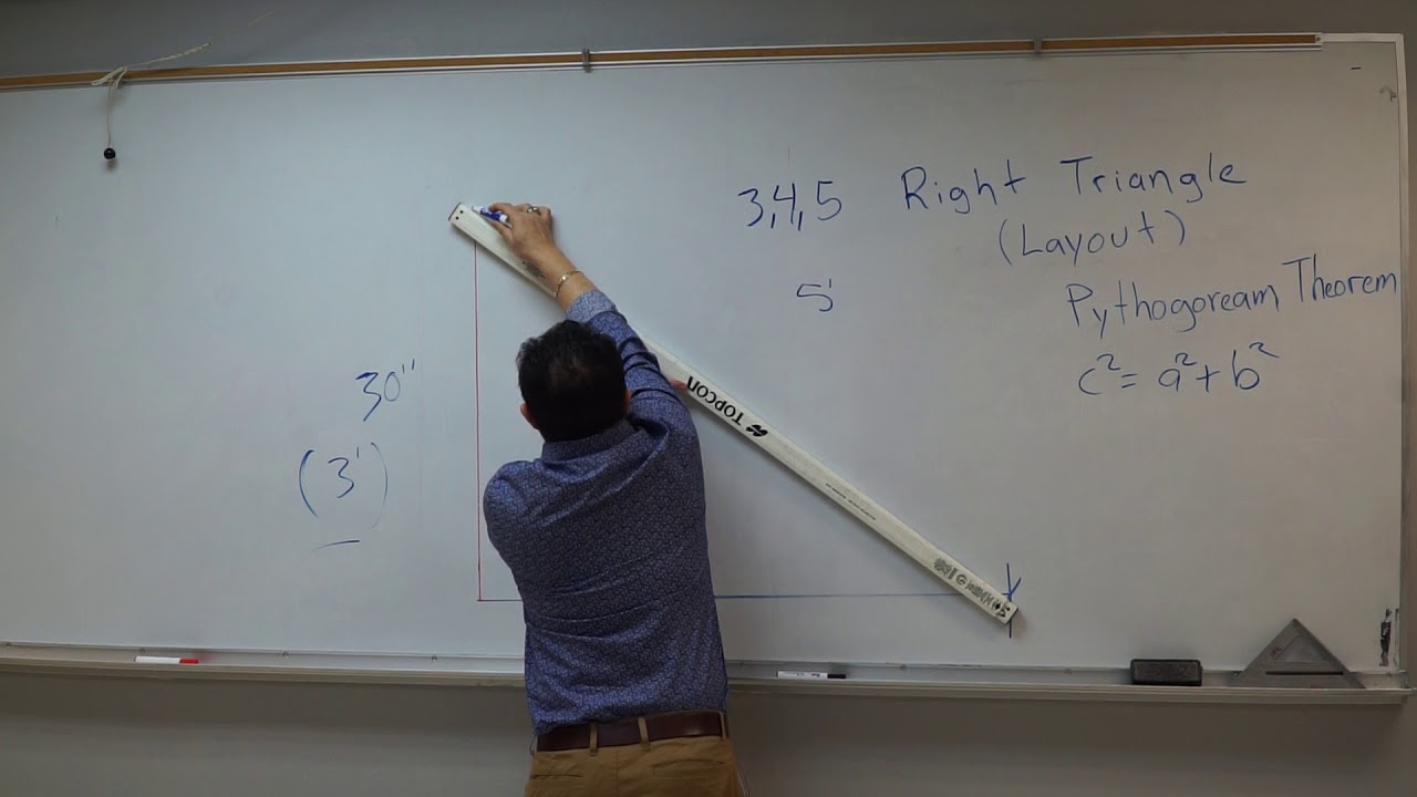 3,4,5 Rule of Right Triangle (Layout) - YouTube