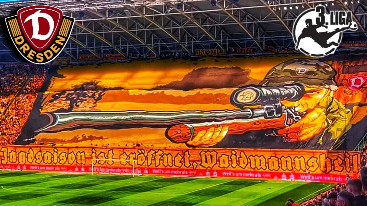 Dynamo Dresden K-Block Show Choreo in the Match Against Hansa Rostock 1-1 • 3Liga - YouTube