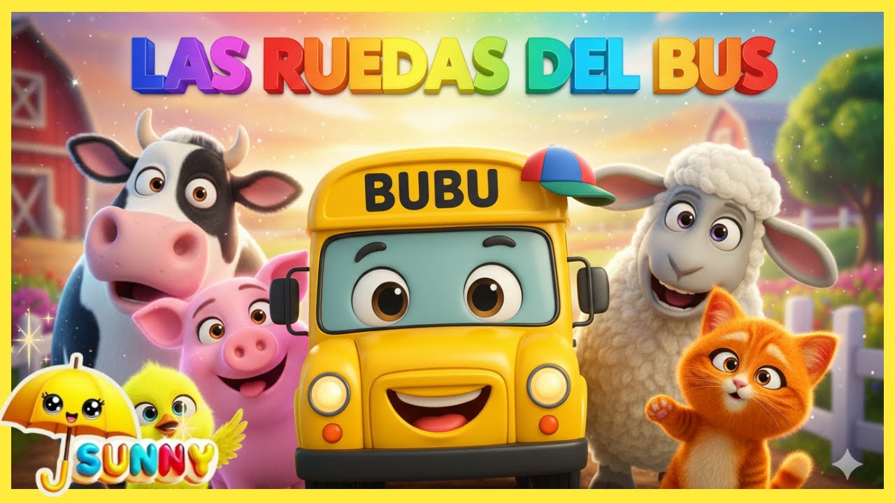 Las Ruedas del Bus BUBU con Animales | Canción Infantil Divertida - YouTube