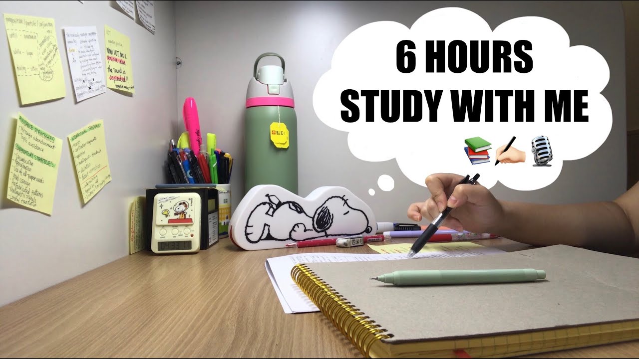 6 HOUR STUDY WITH ME 📚 | real time, real sound, no music, no break ...