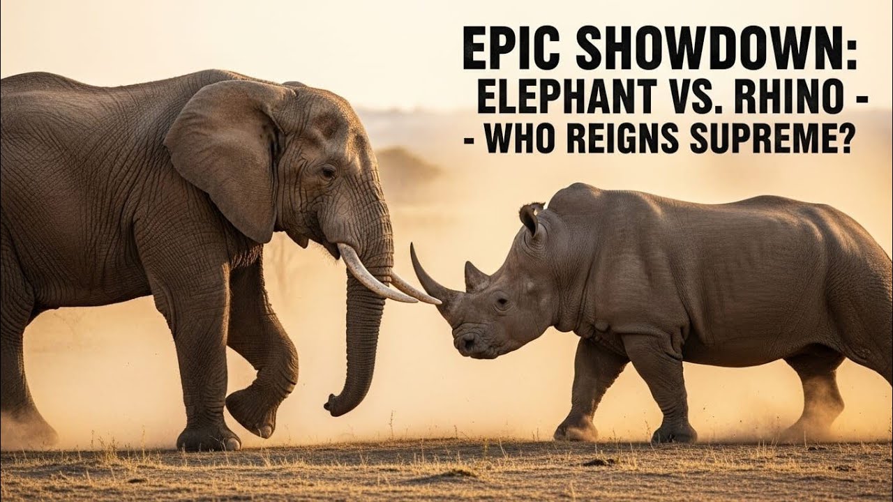 Epic Showdown: Elephant vs. Rhino - Who Reigns Supreme?#ElephantVsRhino ...