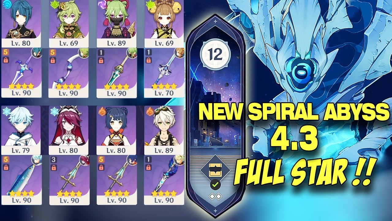 NEW SPIRAL ABYSS 4.3 TIPS & TRICK FULLSTAR !! B4 Character & B4 Weapon ...