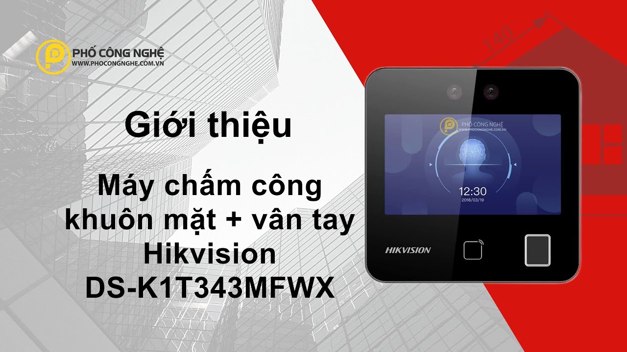 Máy chấm công bằng khuôn mặt Hikvision DS-K1T343MFWX - YouTube
