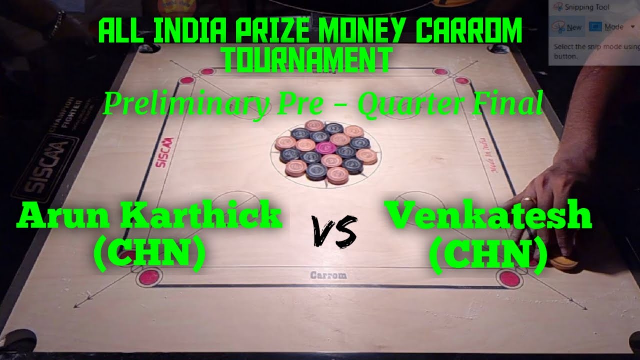 All India Prize Money Carrom Tournament|RM II | Arun Karthick (CHN) vs ...