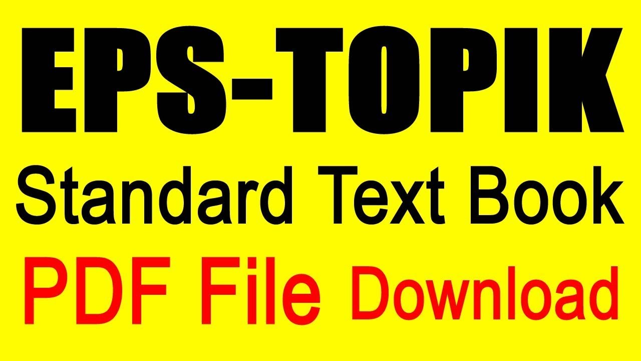 EPS-TOPIK Standard Book PDF File || Part 1 and Part 2 Download Link ...