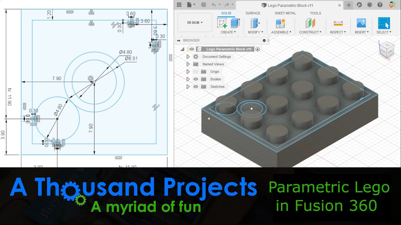 #10 Parametric Lego Design in Fusion 360 - YouTube