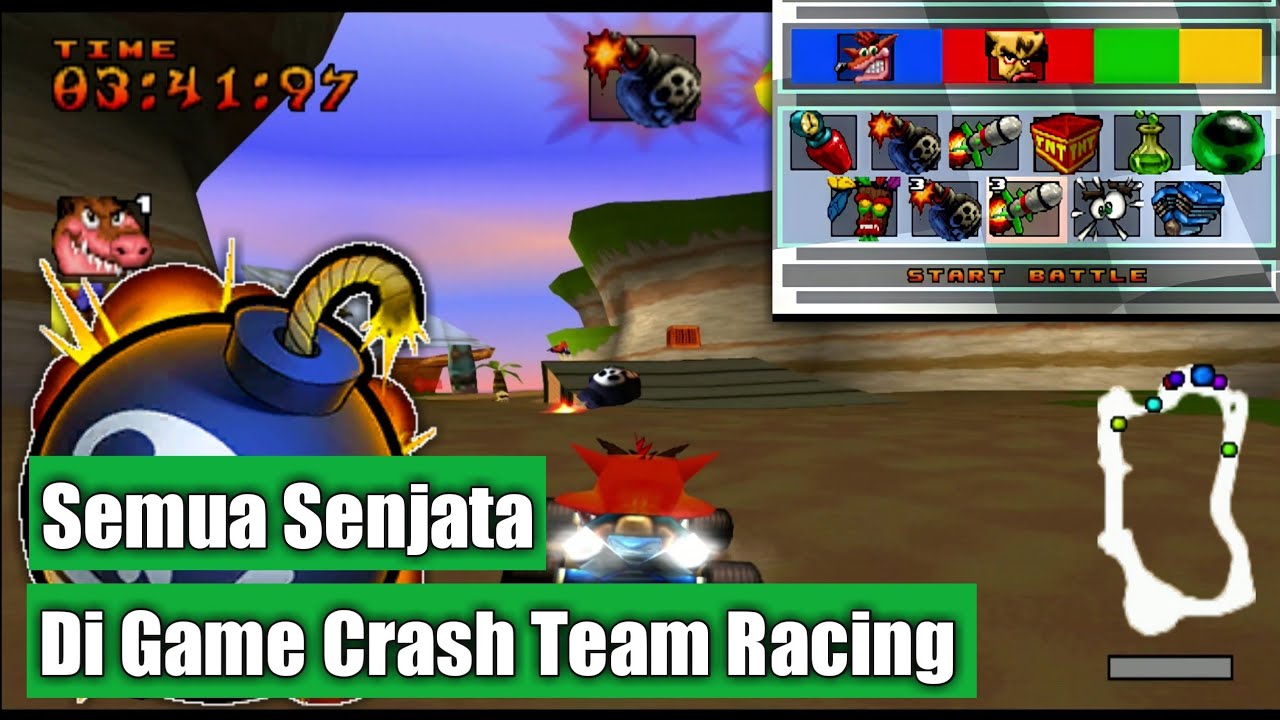Semua Senjata Di Game Crash Team Racing (CTR) PS1 - YouTube