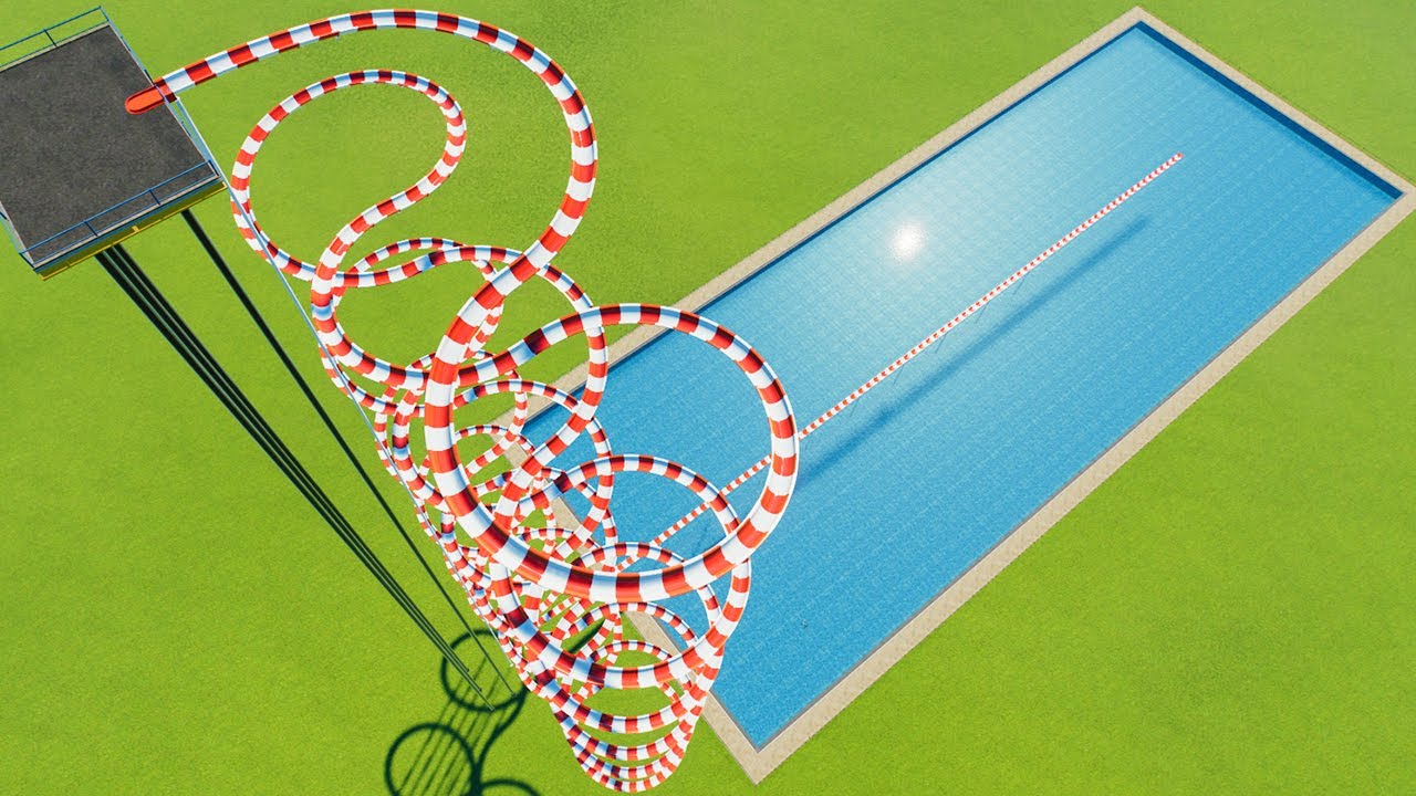 Wave Spiral Loop Water Slides – Planet Coaster 2 - YouTube