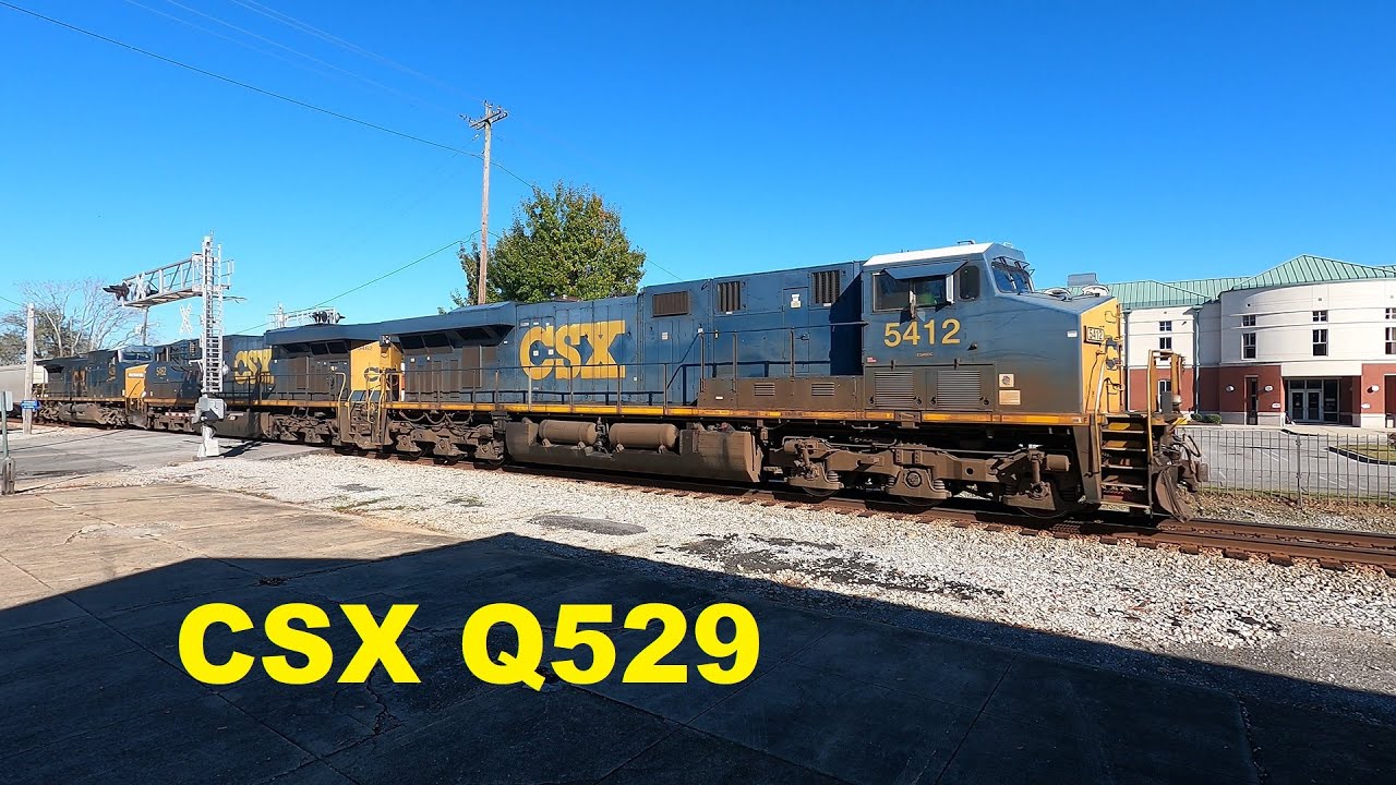 CSX Q529 with 5412, 5462 & 429 in Athens - YouTube
