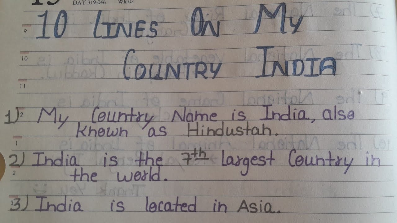 10 line on my country India in english/ my country essay in english ...