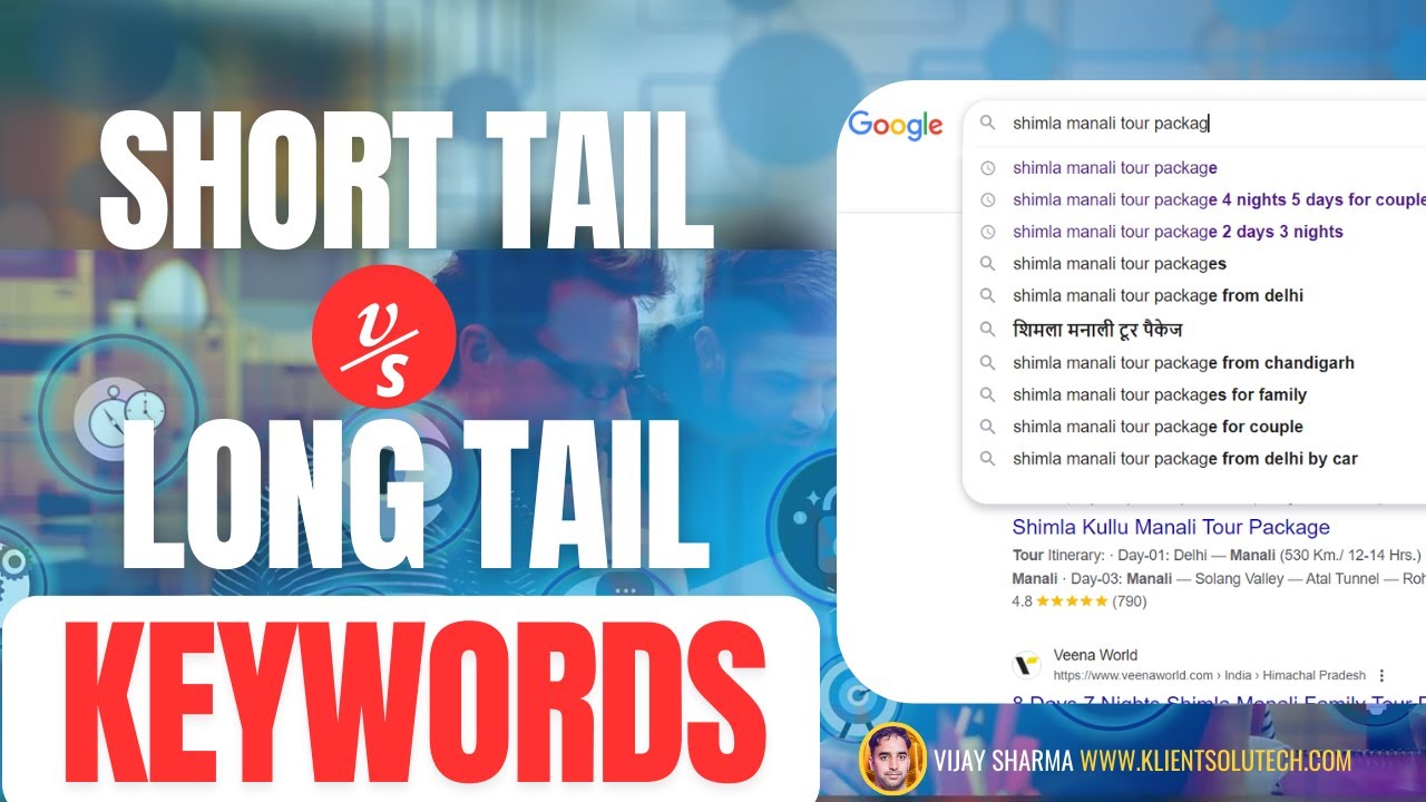 SEO tutorial for beginners - Short Tail vs Long Tail Keywords - YouTube