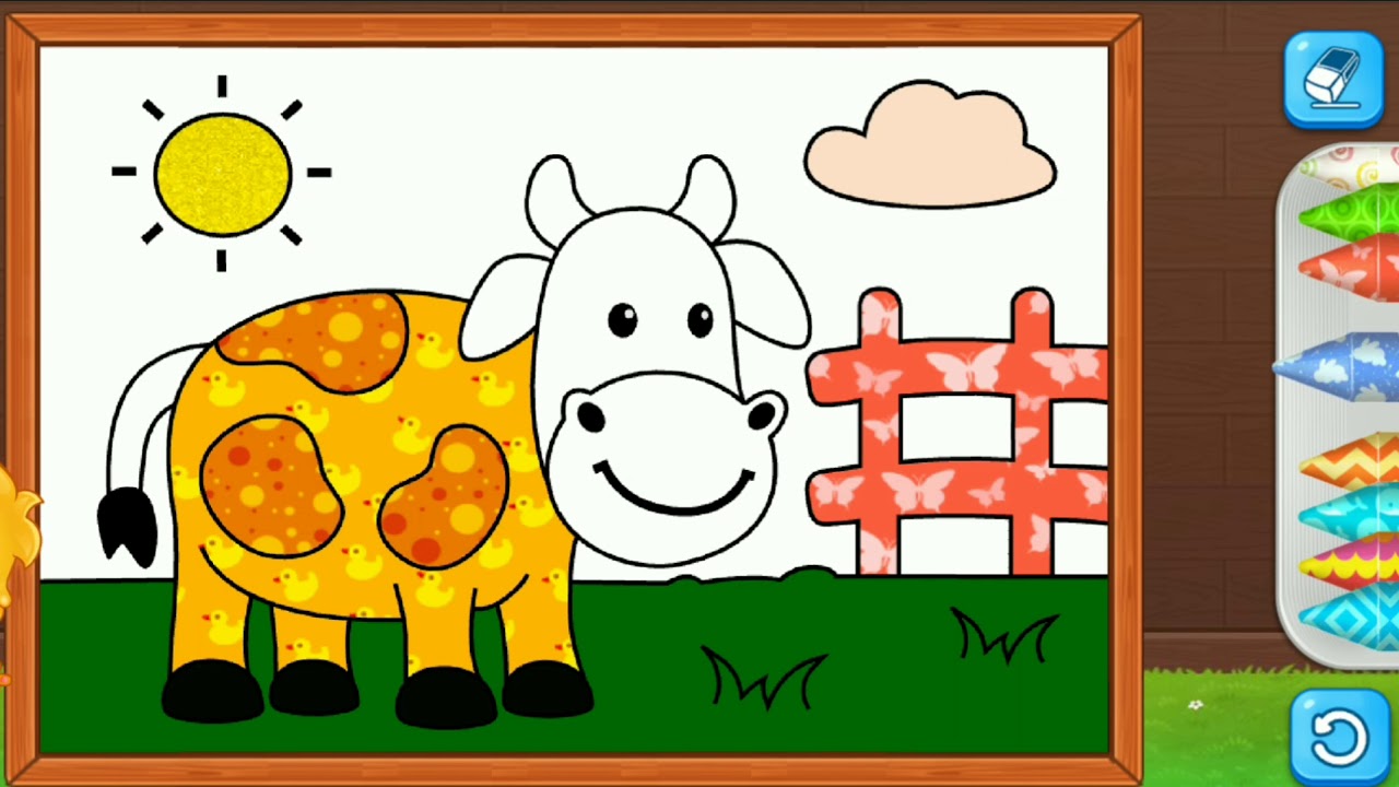 Shot on IPhone 6 Cow | Coloring Games for Kids - YouTube