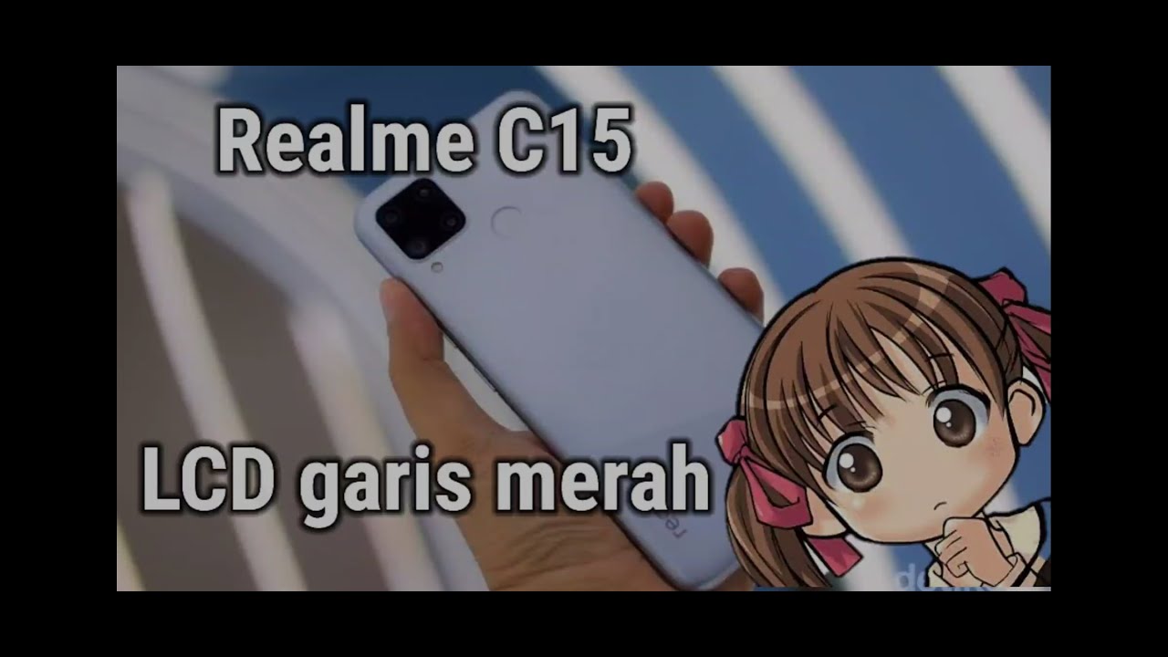 realme c15 lcd garis - YouTube