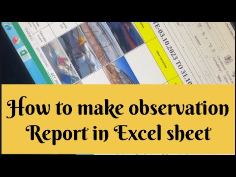 How to make Observation report in Excel sheet - YouTube