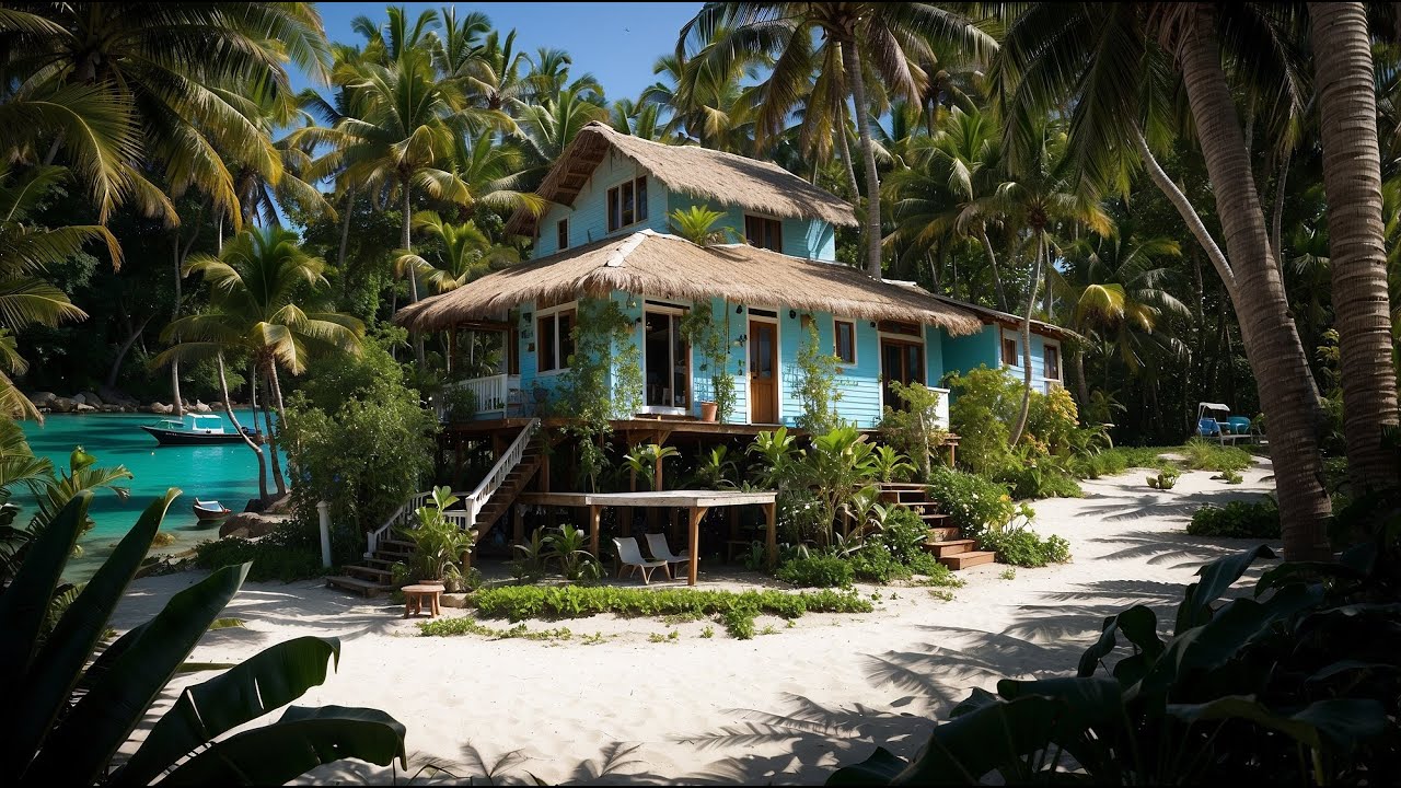 Summer Rain With Cozy Tropical Beach House | Relaxing rain sounds - YouTube