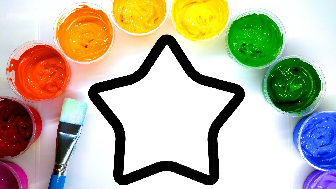 Painting Rainbow Star Painting Pages for Children to Learn to Color ...