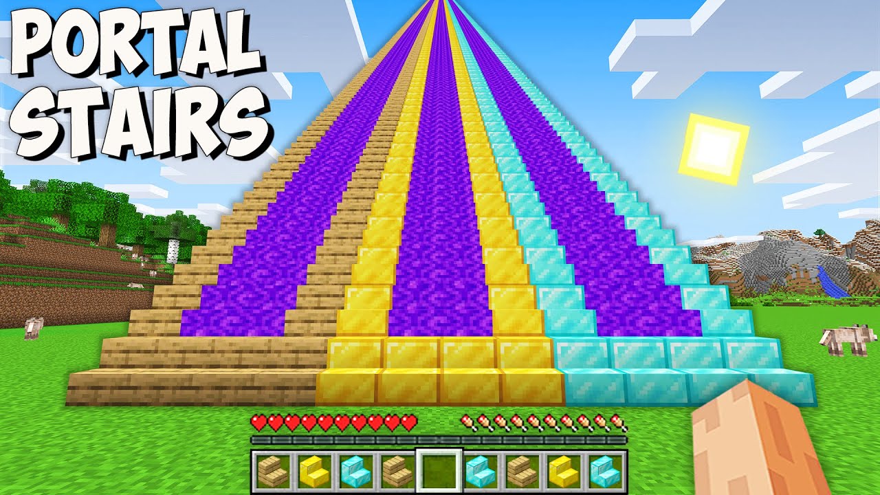 This is THE LONGEST PORTAL STAIRS in Minecraft! I found THE BIGGEST ...