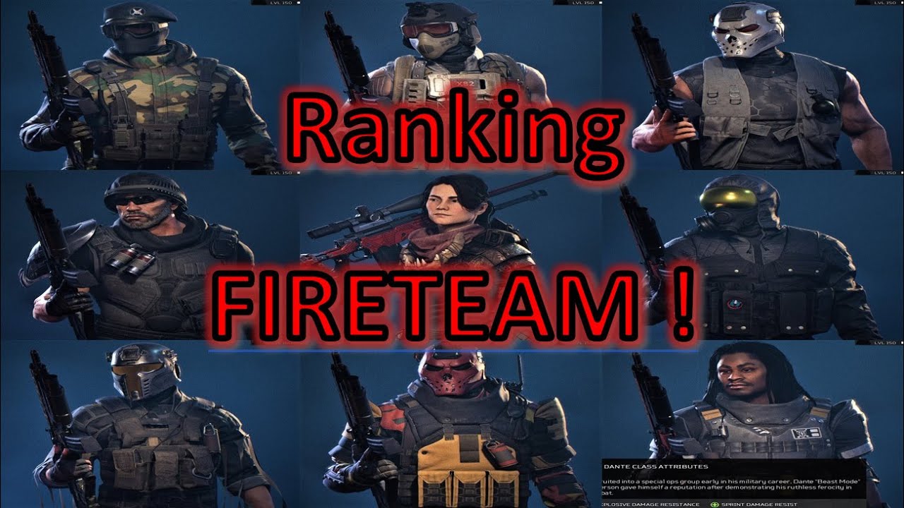 RANKING ALL FIRETEAM CLASSES ON PREDATOR: HUNTING GROUNDS ! FULL ...