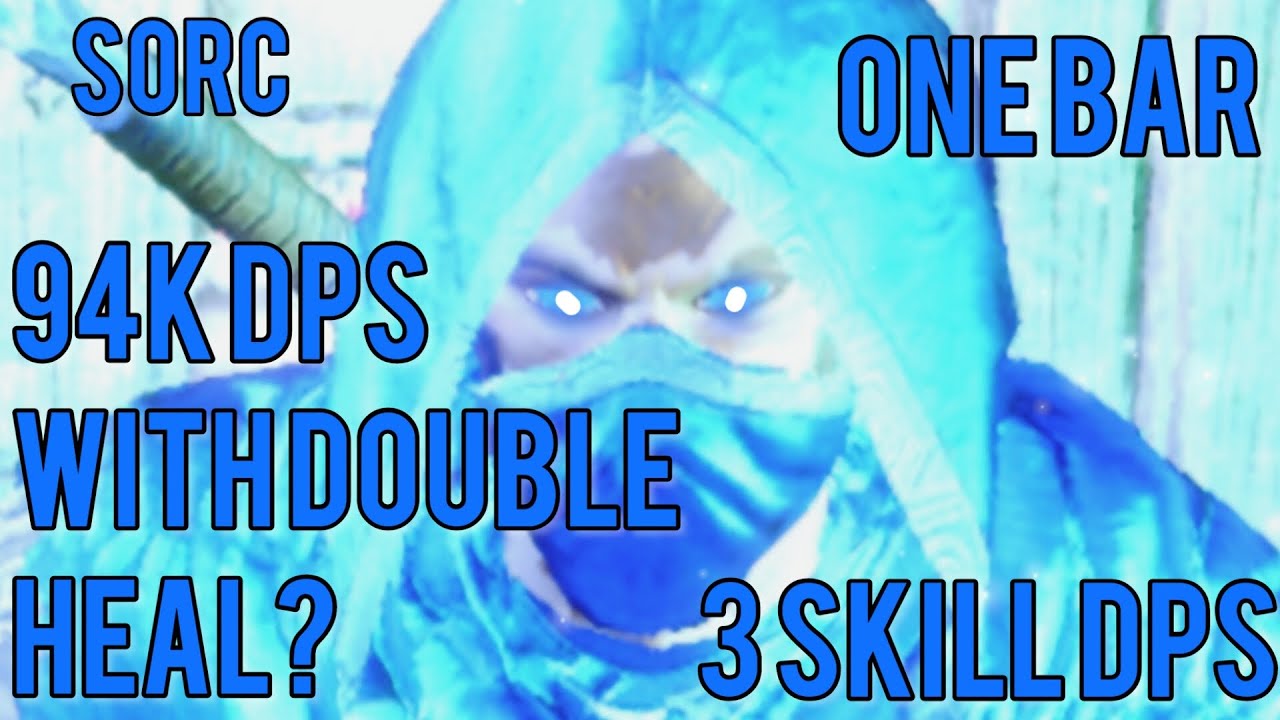ESO 94k dps ((((Double Deuce Heal Sorc)))) one bar heavy attack build ...