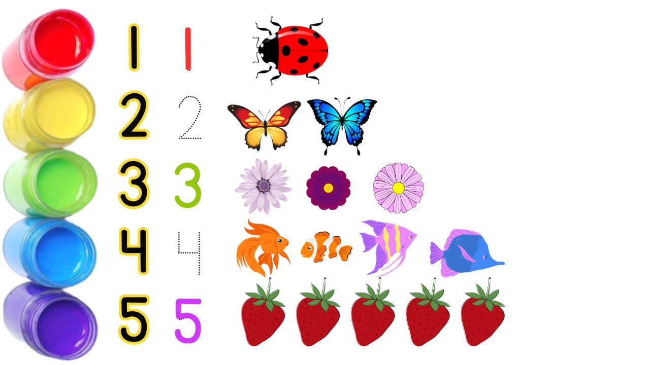 12345 Numbers, Counting numbers,Learn to trace numbers, trace numbers ...