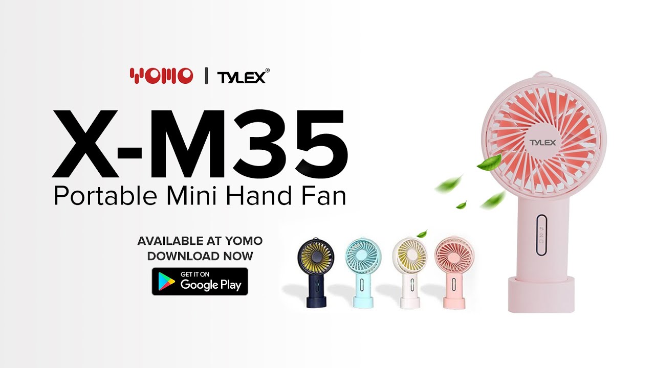 YOMO - Tylex X-M35 Portable Hand Fan - YouTube