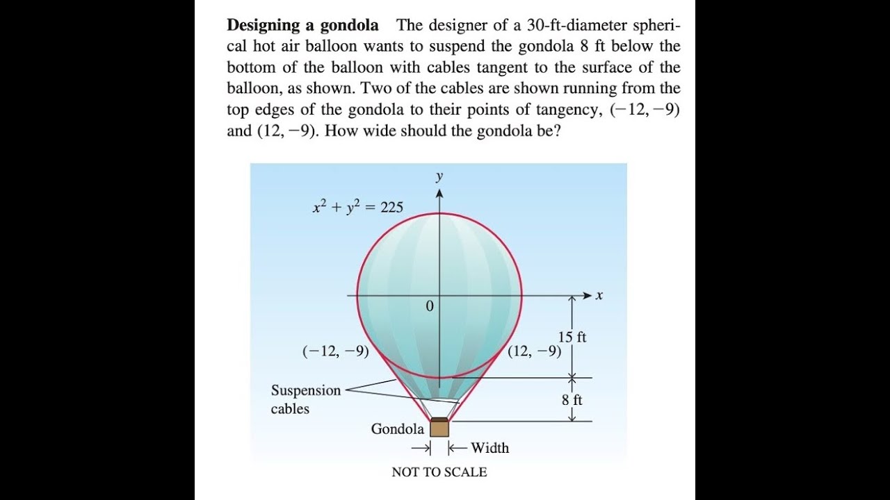 Calculus Help: The designer of a 30-ft-diameter spherical hot air ...
