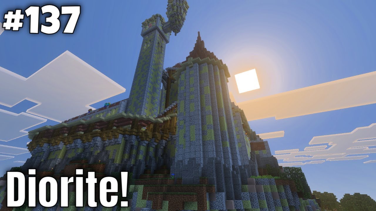 MY DIORITE CASTLE! - Bedrock Survival: 135 [Minecraft | Single Player ...