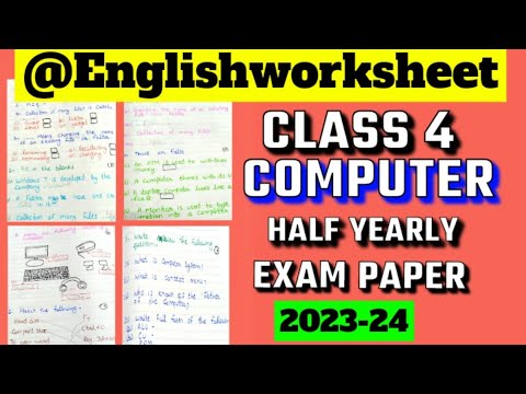 Class 4 Computer Half yearly Exam Question Paper 2023-24|Half yearly ...