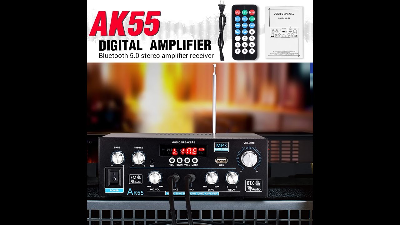 Facmogu AK-55 Bluetooth 5.0 Stereo Audio Amplifier |Overview/Details ...