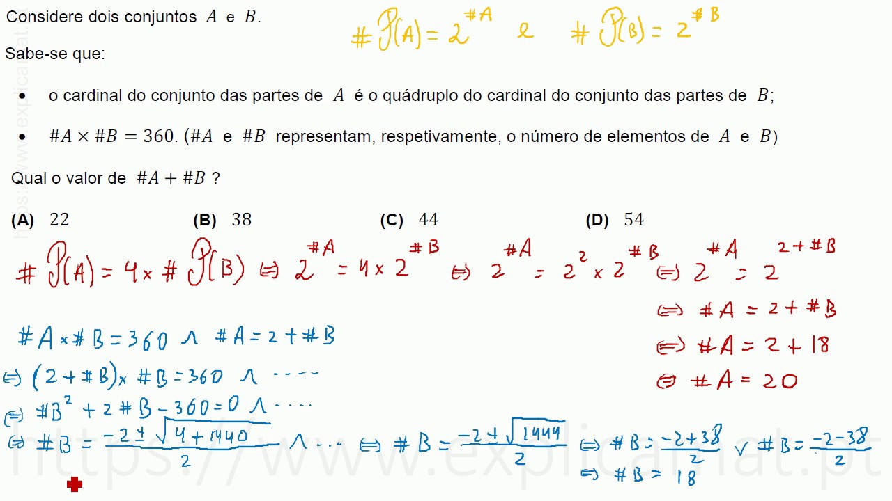 Ficha11 | Ex 1 - Cardinal do Conjunto das partes - YouTube