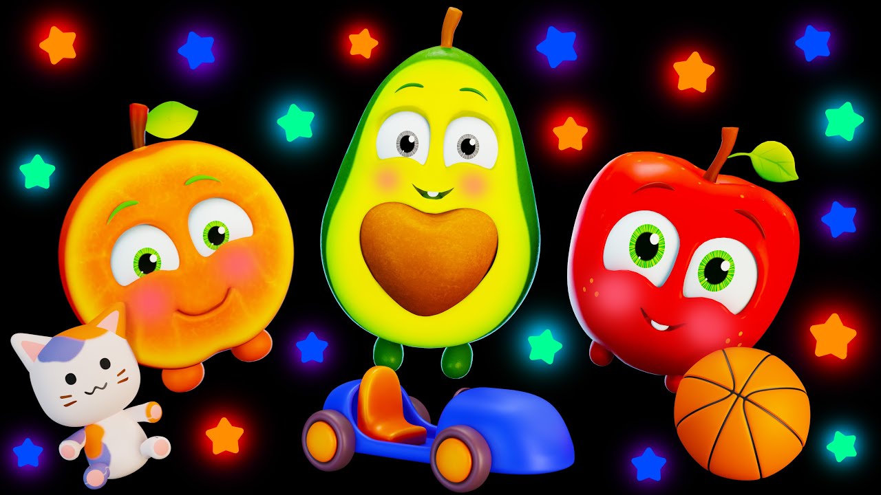 🌈 Funky Fruits Baby Sensory | Good Manners + More Fun Songs & Colorful ...
