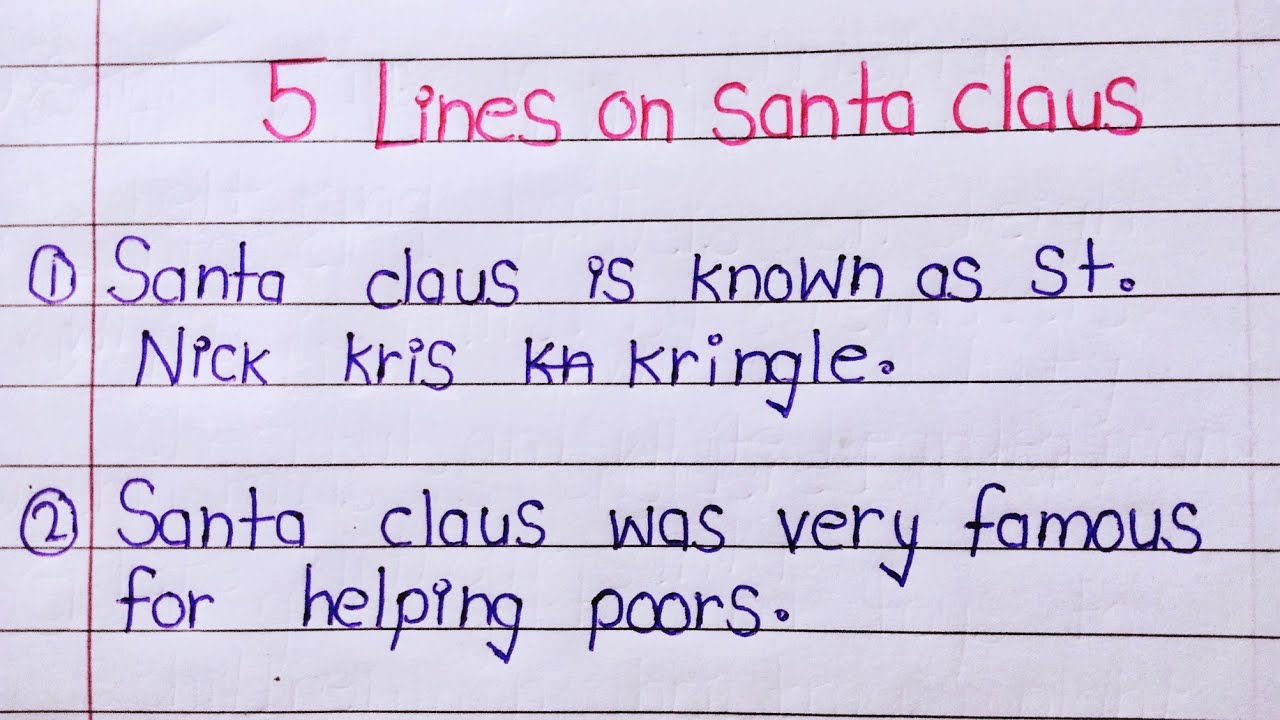 5 lines on santa claus in english||5 easy lines on Santa Claus in ...