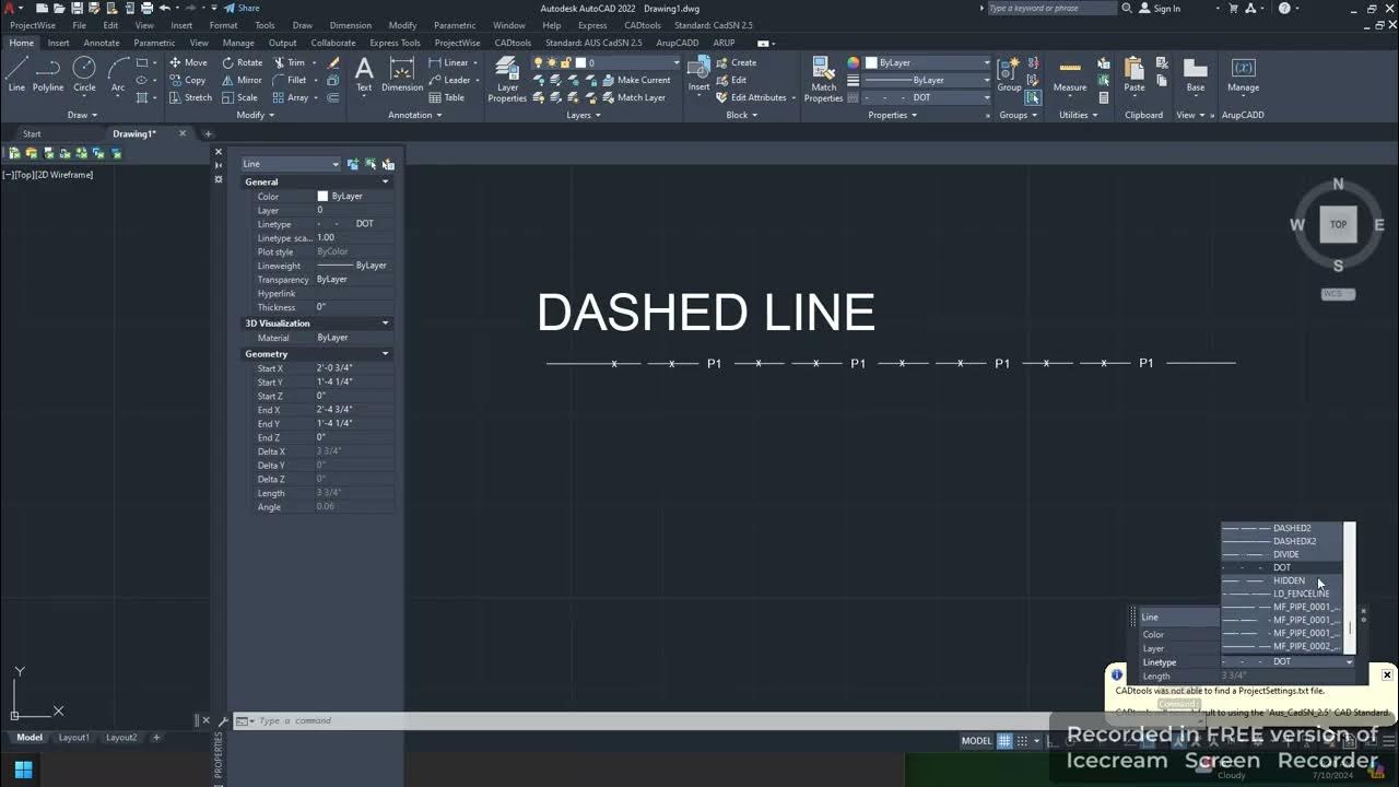 AutoCAD - How To Draw Dashed Line - YouTube