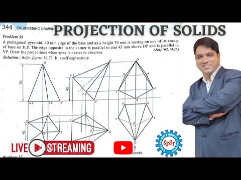 Projection of solids⚡3 stage ⚡#engineeringdrawing #engineeringgraphics ...