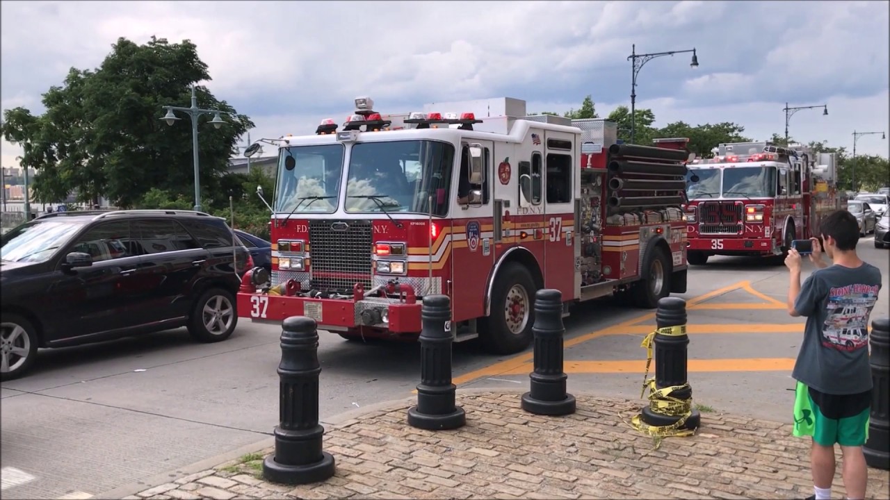 COMPILATION OF MULTIPLE FDNY UNITS RESPONDING TOGETHER TO SEPARATE ...