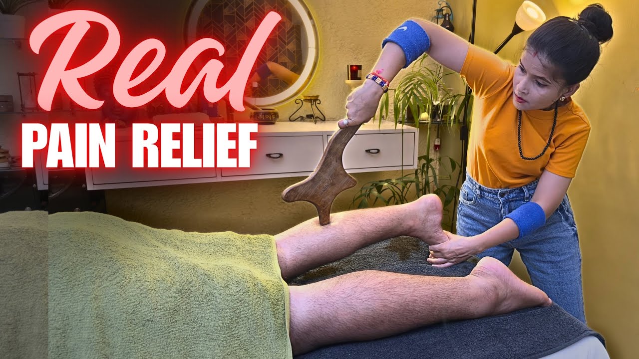 Deep Tissue Indian Leg Massage - Extreme Relief! (Wooden Stick Therapy ...