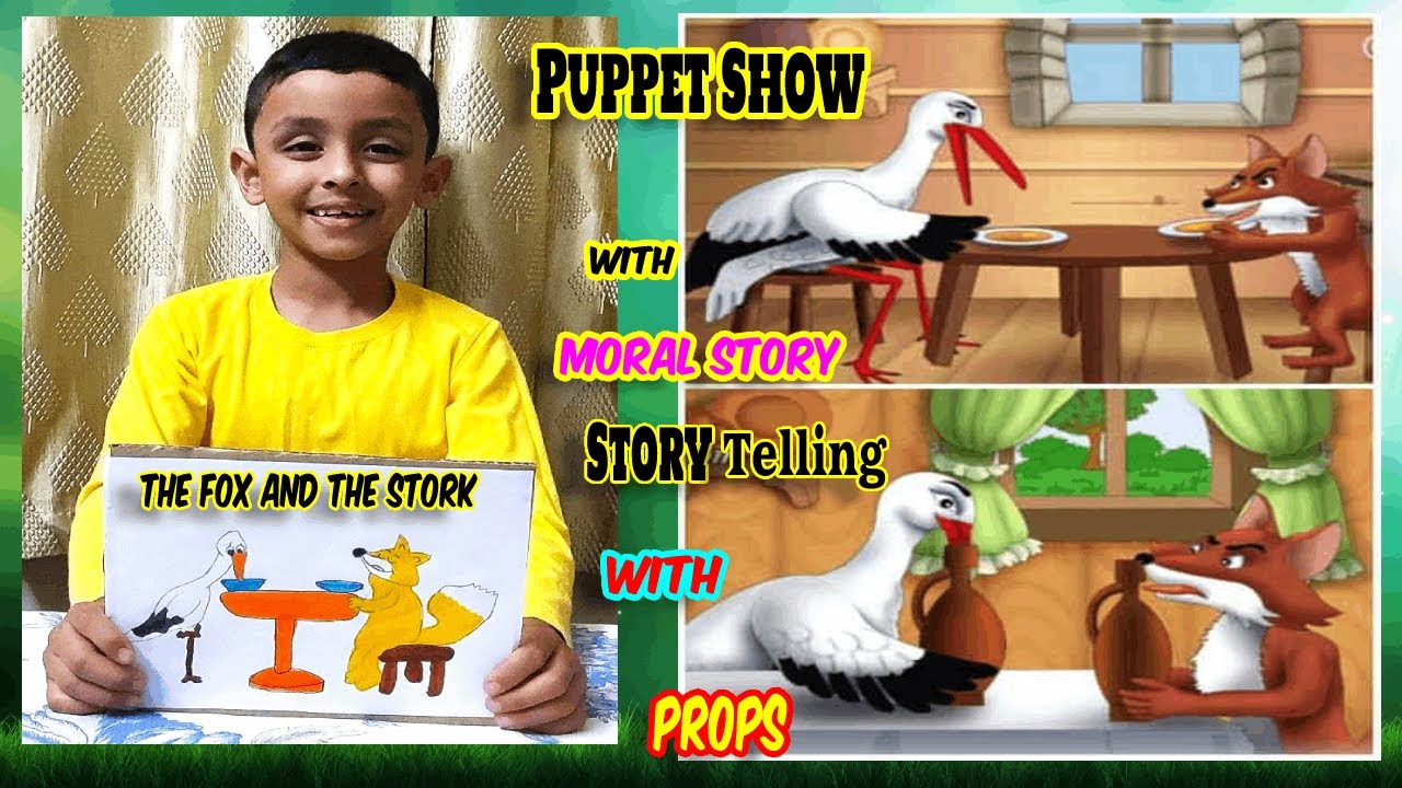 Puppet Show The Fox and The Stork | Story Telling With Puppets | Puppet ...