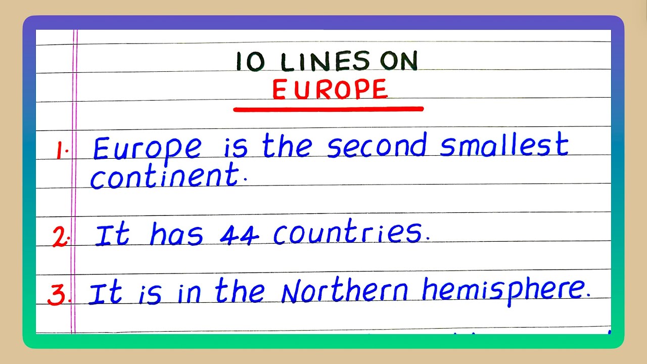 10 Lines on Europe | About Europe | Few Lines on Europe | Essay on ...