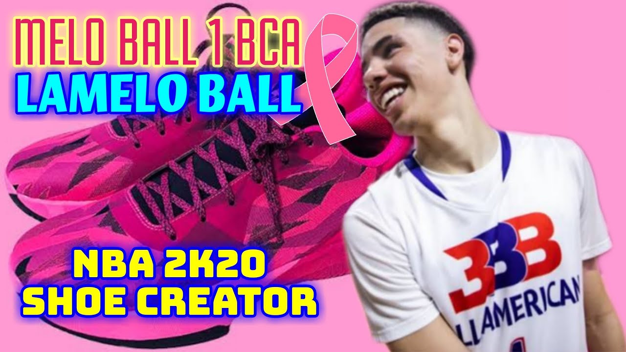 NBA 2K20 Shoe Creator MELO BALL 1 BREAST CANCER AWARENESS LAMELO BALL ...