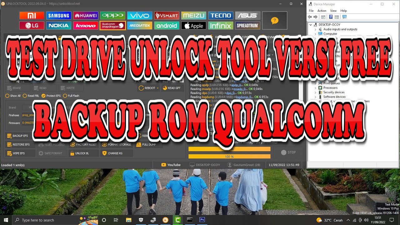 TEST DRIVE UNLOCK TOOL VERSI FREE, BACKUP ROM QUALCOMM - YouTube