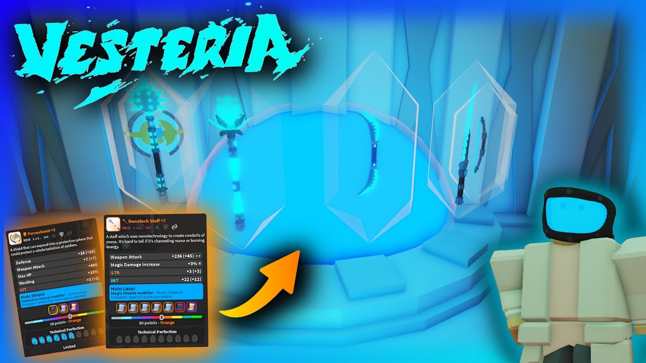 (Vesteria) EVERY SINGLE Holo Weapon from the New Tal-reys tomb update ...