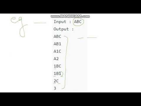 Alphanumeric Abbreviations of a String - YouTube