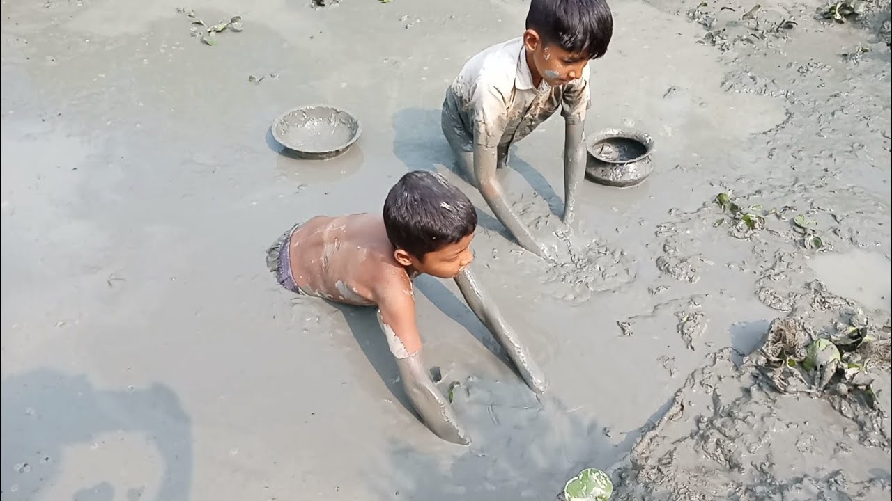 Village Boys Catching Fish By Hand | Amazing Hand Fishing Video | - YouTube