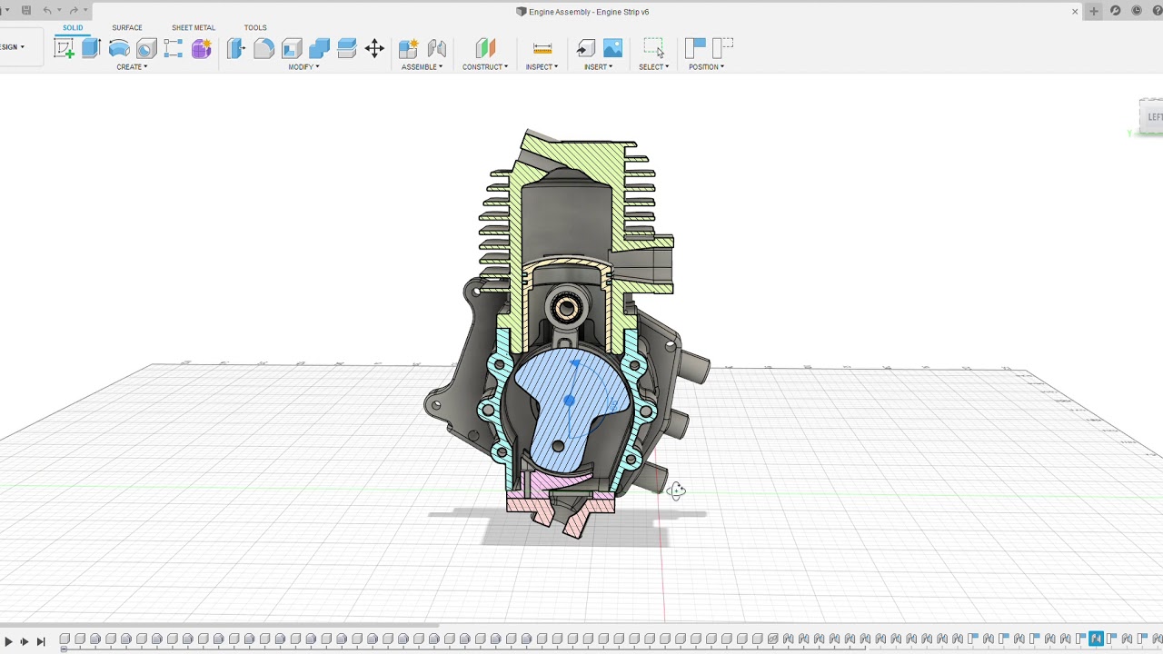 Animation of piston in engine (Autodesk Fusion 360) - YouTube