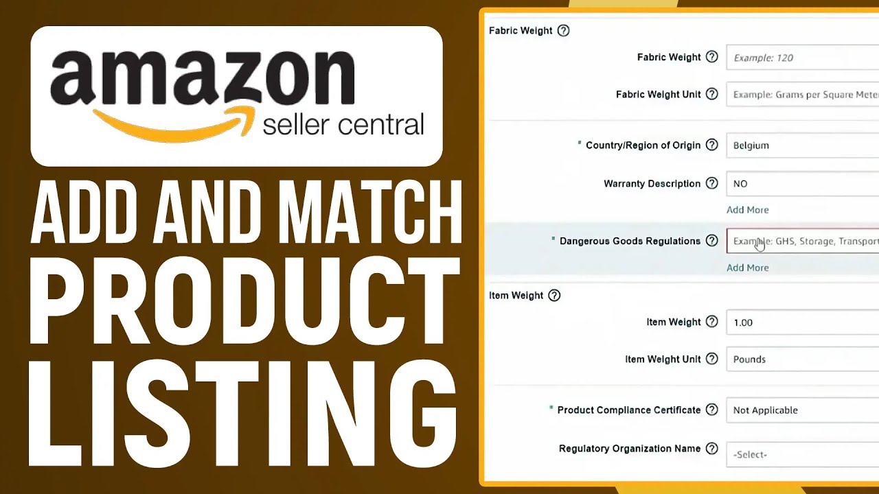 How To Add And Match Product Listing On Amazon Seller Central (2025 ...