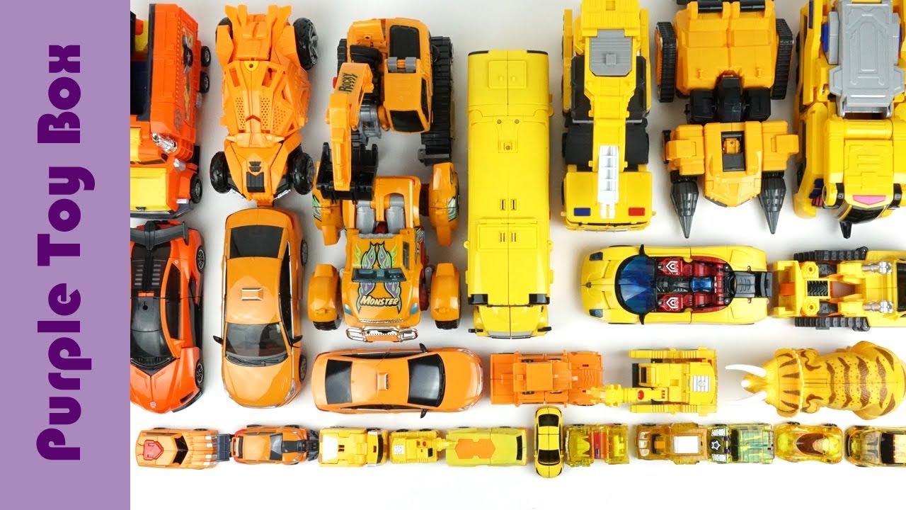 31x Yellow And Orange Transformer Robot Car Dinosaur Toys - YouTube