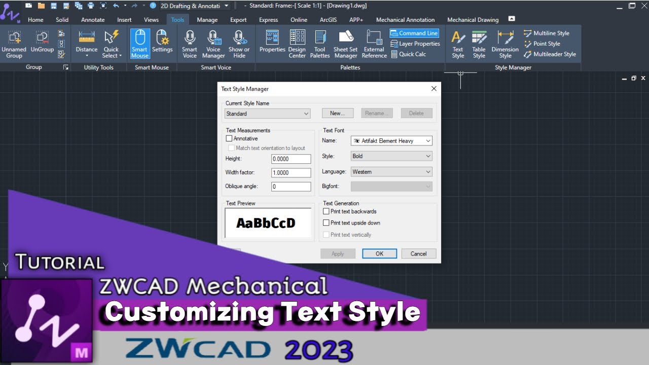 ZWCAD Tutorial Customizing Text Style YouTube ZWCAD Tutorial Customizing Text Style YouTube