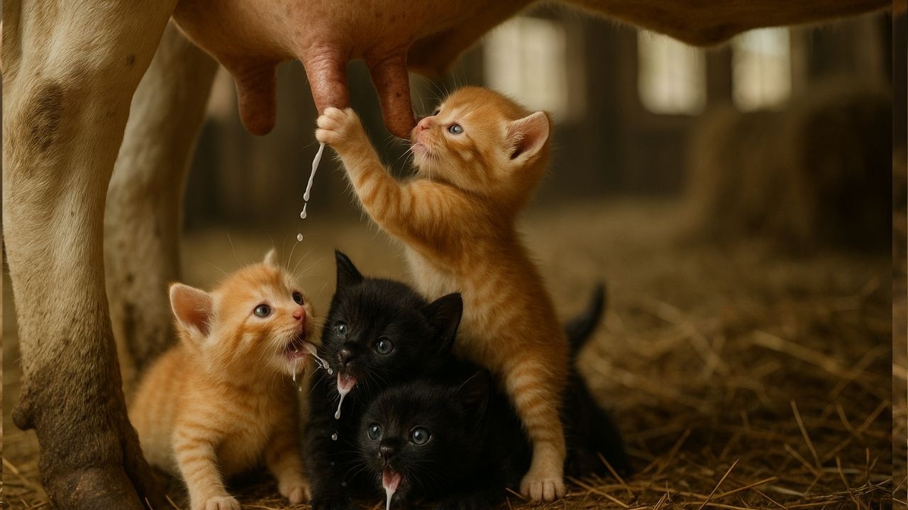 Papa Cat and Mama Cat's Part-Time Farm Job: Kittens in Action! - YouTube