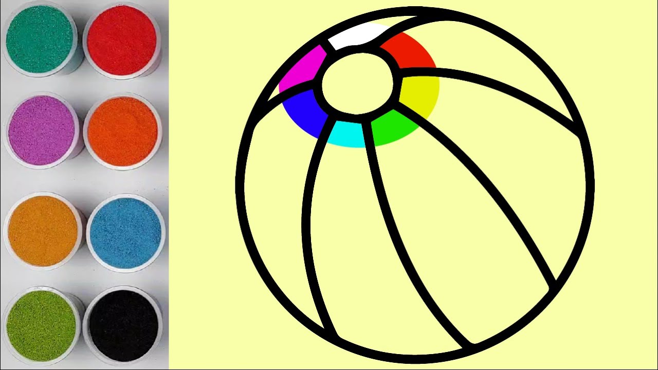 Sand Painting And Coloring Colorful Balls | ASMR | SAND ART | LEARN ...