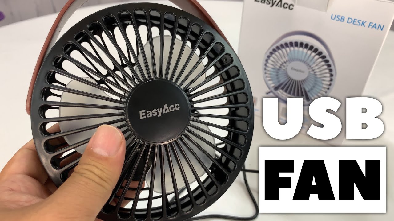 USB Portable Desk Fan by EasyAcc Review - YouTube